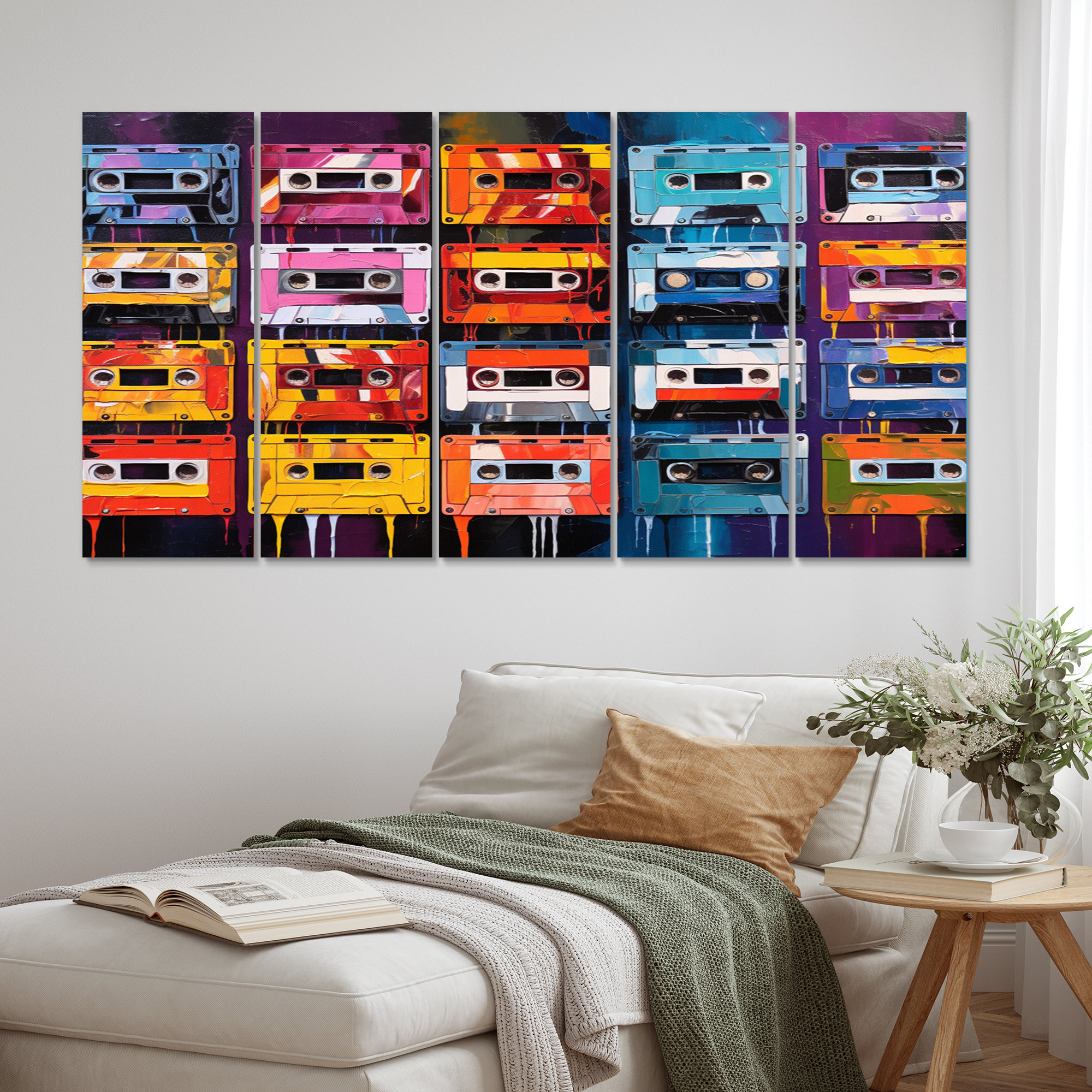 Design Art Cassette Tapes Retro Rhythms III - Music Metal Wall Art Set ...