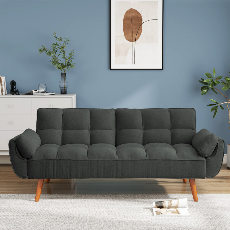 George Oliver Jackelien Full / Double 75.4" Upholstered Futon Sofa Bed ...