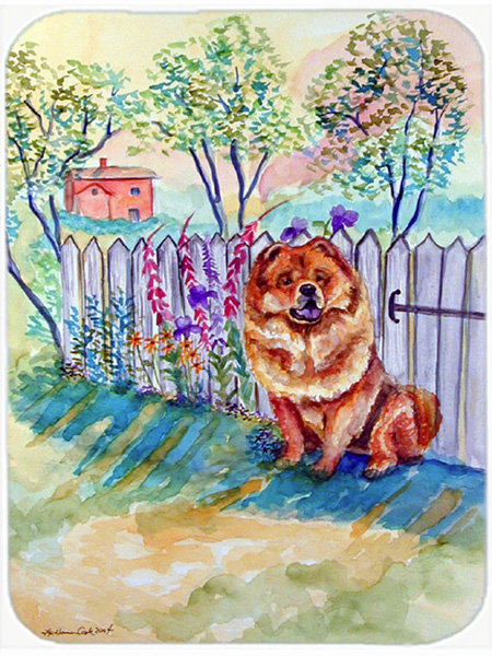 Red Barrel Studio Chow Chow Beside Fence Glass Cutting Board | Wayfair