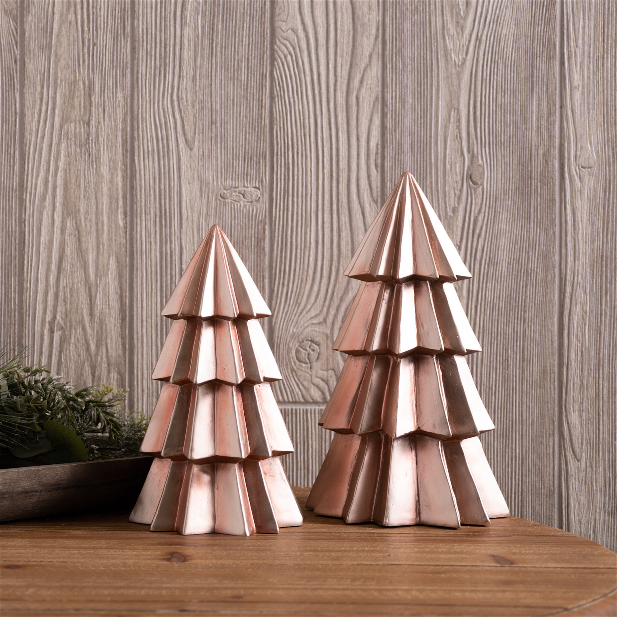 The Holiday Aisle® Modern Blush Pink Pine Tree (Set of 2) | Wayfair