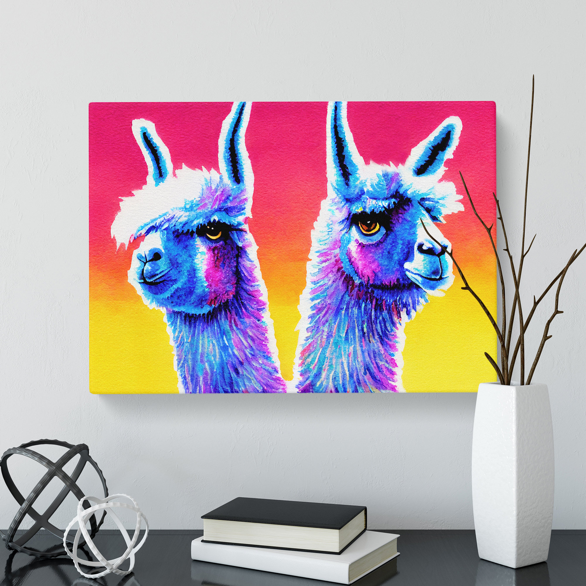 World Menagerie Colourful Llamas Vol.4 - Wrapped Canvas Graphic Art ...