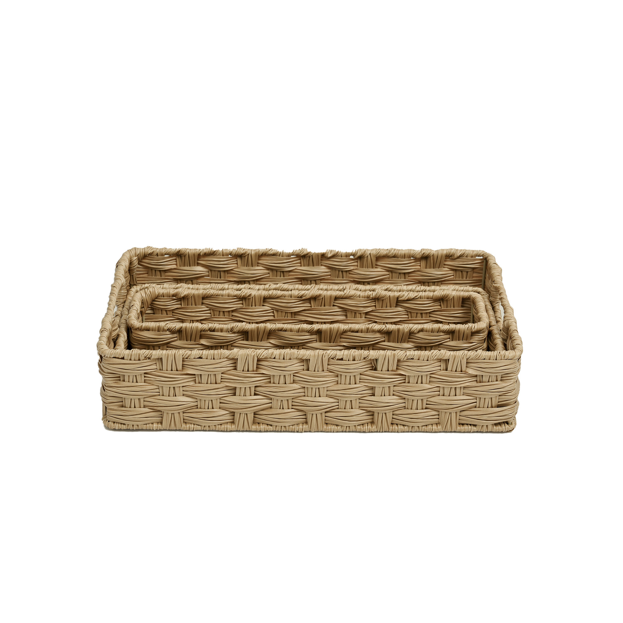Bay Isle Home™ Canham Set of 3pcs Resin Rattan Storage Bin | Wayfair