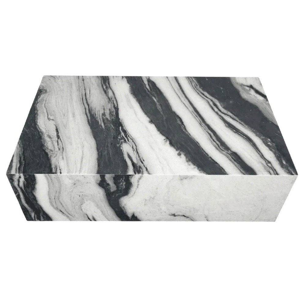 BETACH Genuine Marble Block Coffee Table - Panda White Marble - Wayfair ...