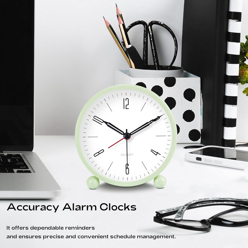 George Oliver 4 Inches Alarm Clocks Battery Operated with Backlight for ...