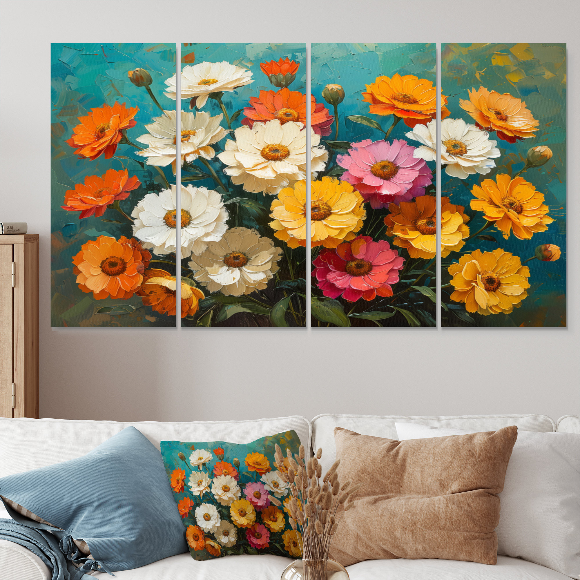 Winston Porter White Yellow Vibrant Summer Garden Of Marigolds I ...