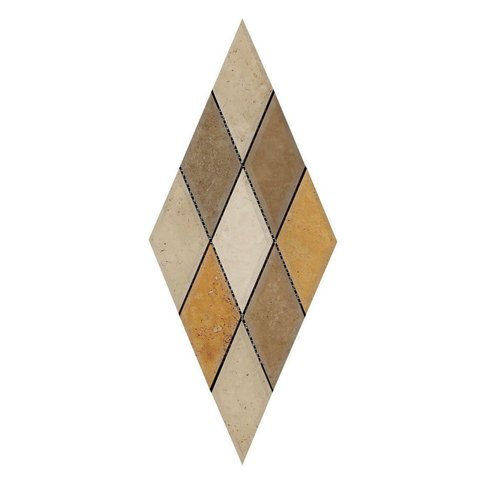 Stone & Tile Shoppe, Inc. Beveled Travertine Grid Mosaic Wall & Floor ...