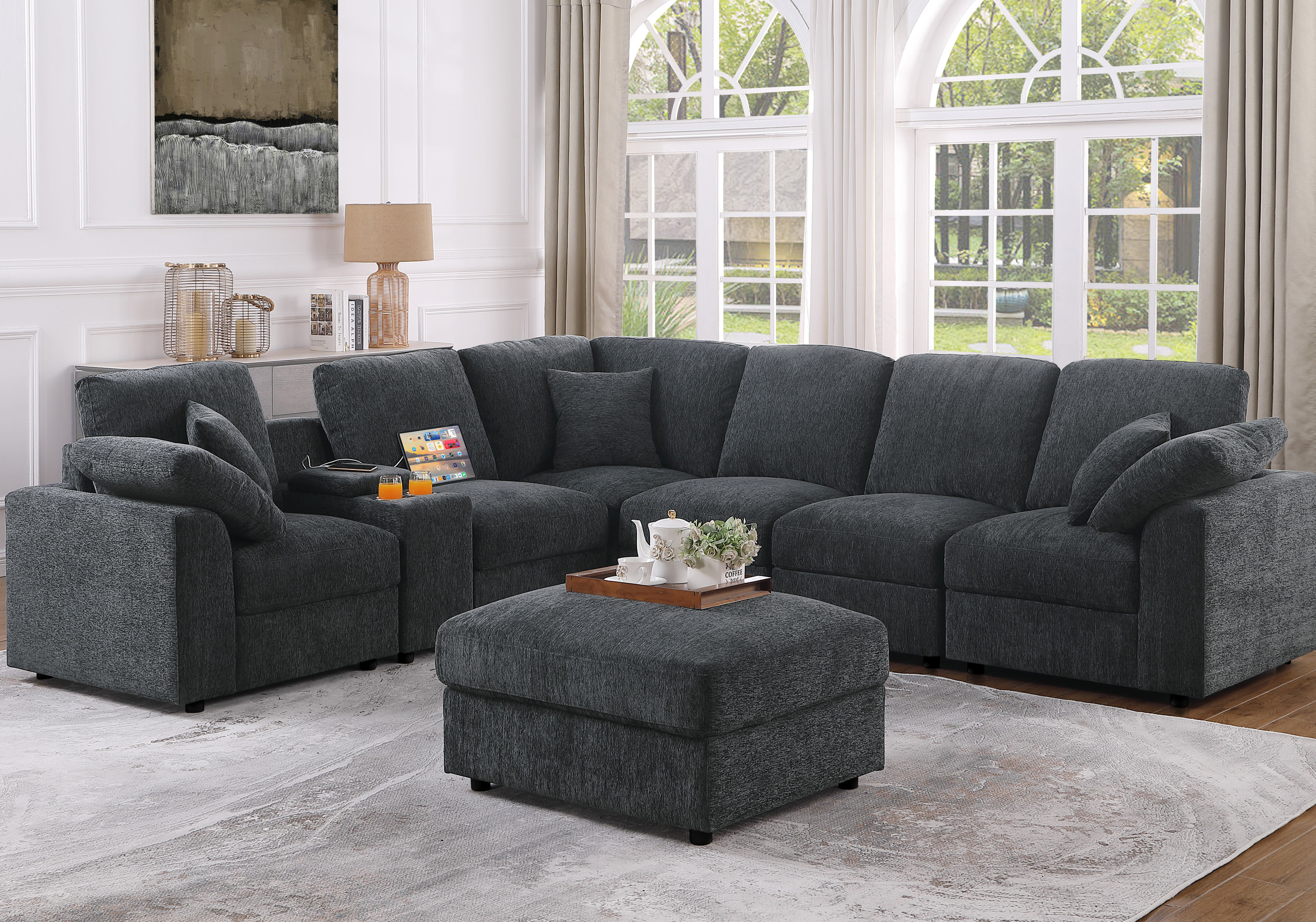 Hokku Designs Lindale Piece Upholstered Corner Sectional | Wayfair