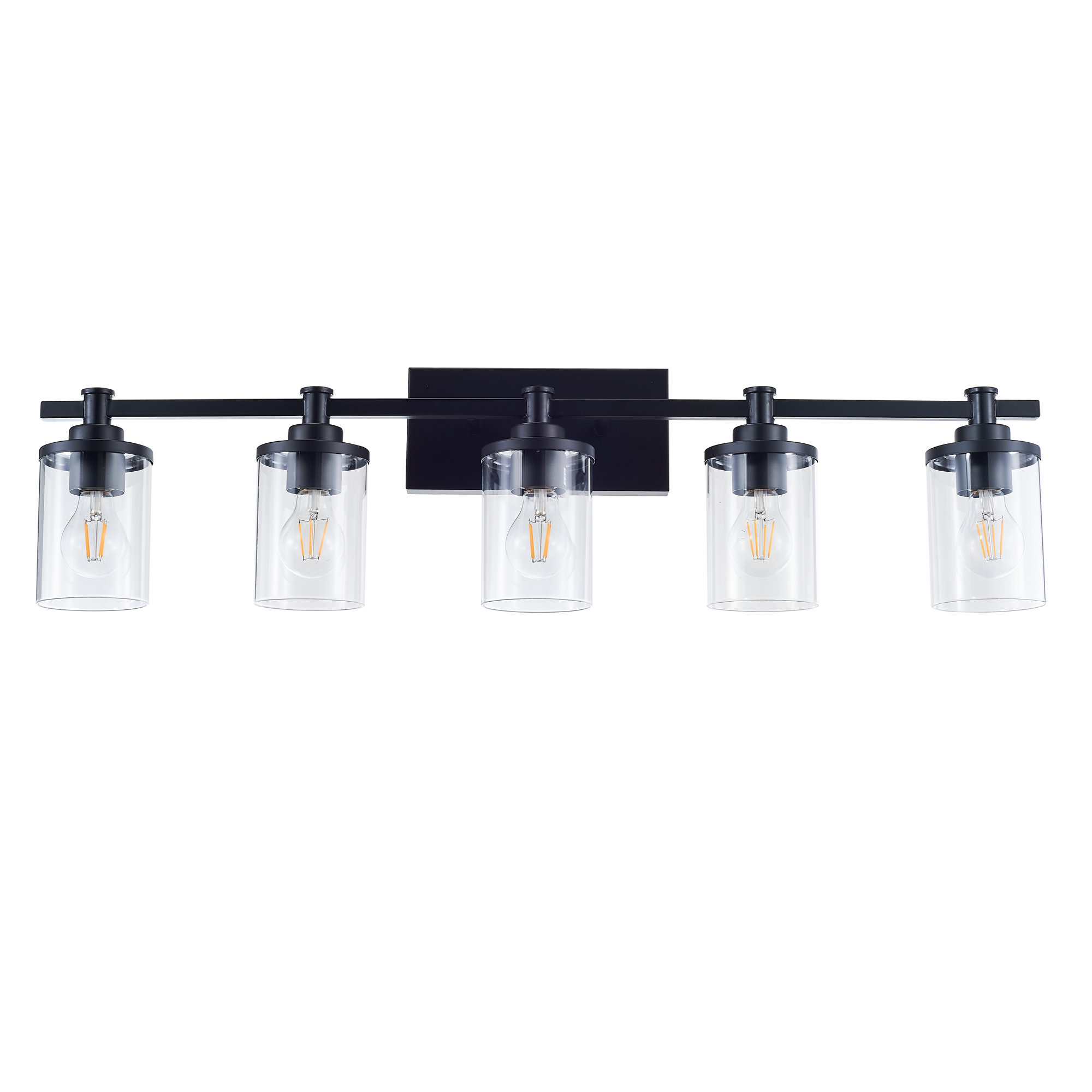 Brayden Studio® 5-Light Modern Vanity Light Fixture with Clear Glass ...