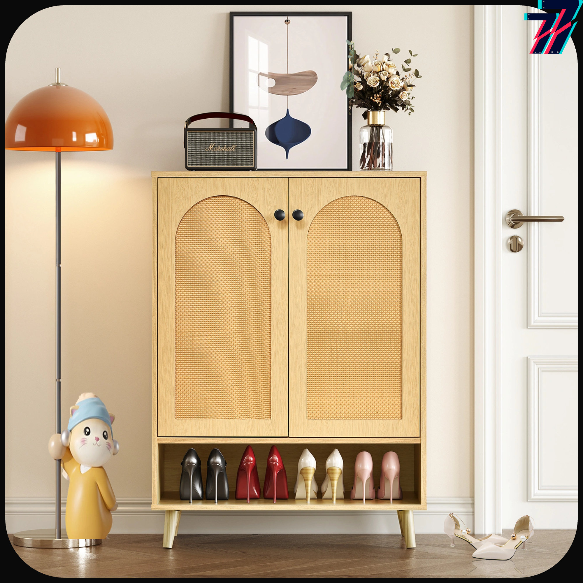 Corrigan Studio® Simple Classic Shoe Storage Cabinet With Adjustable ...