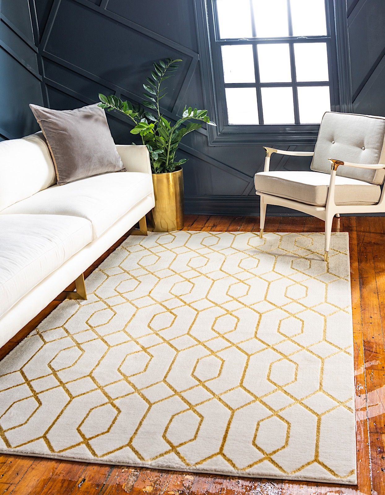 Mercer41 Corando Ivory/Gold Rug | Wayfair