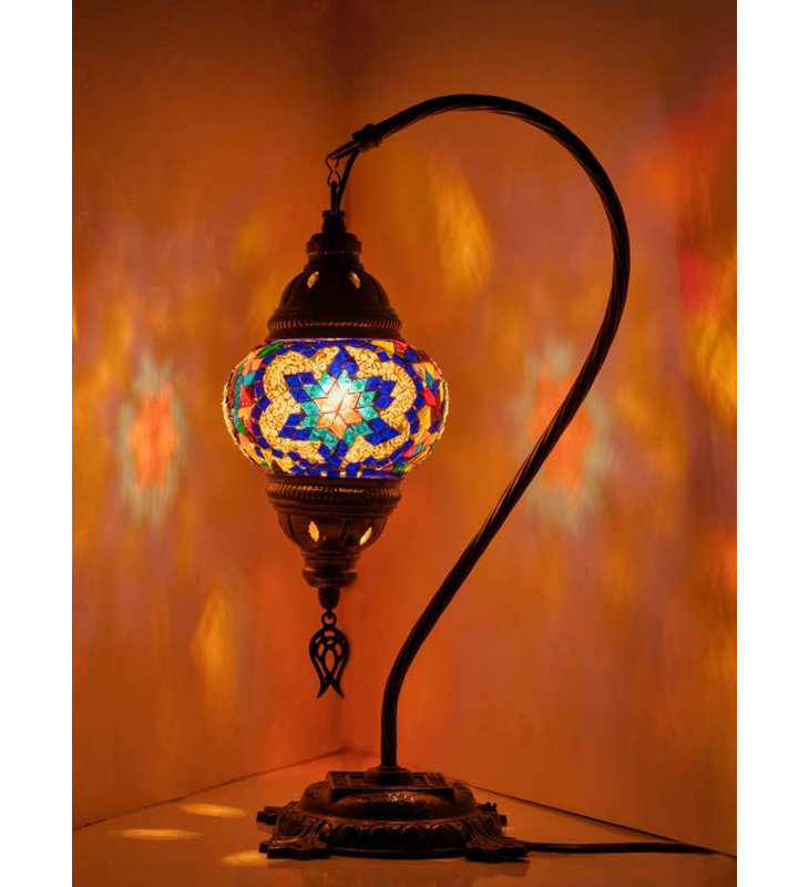 Fleur De Lis Living Turkish Handmade Mosaic Glass Table Lamp - Moroccan ...