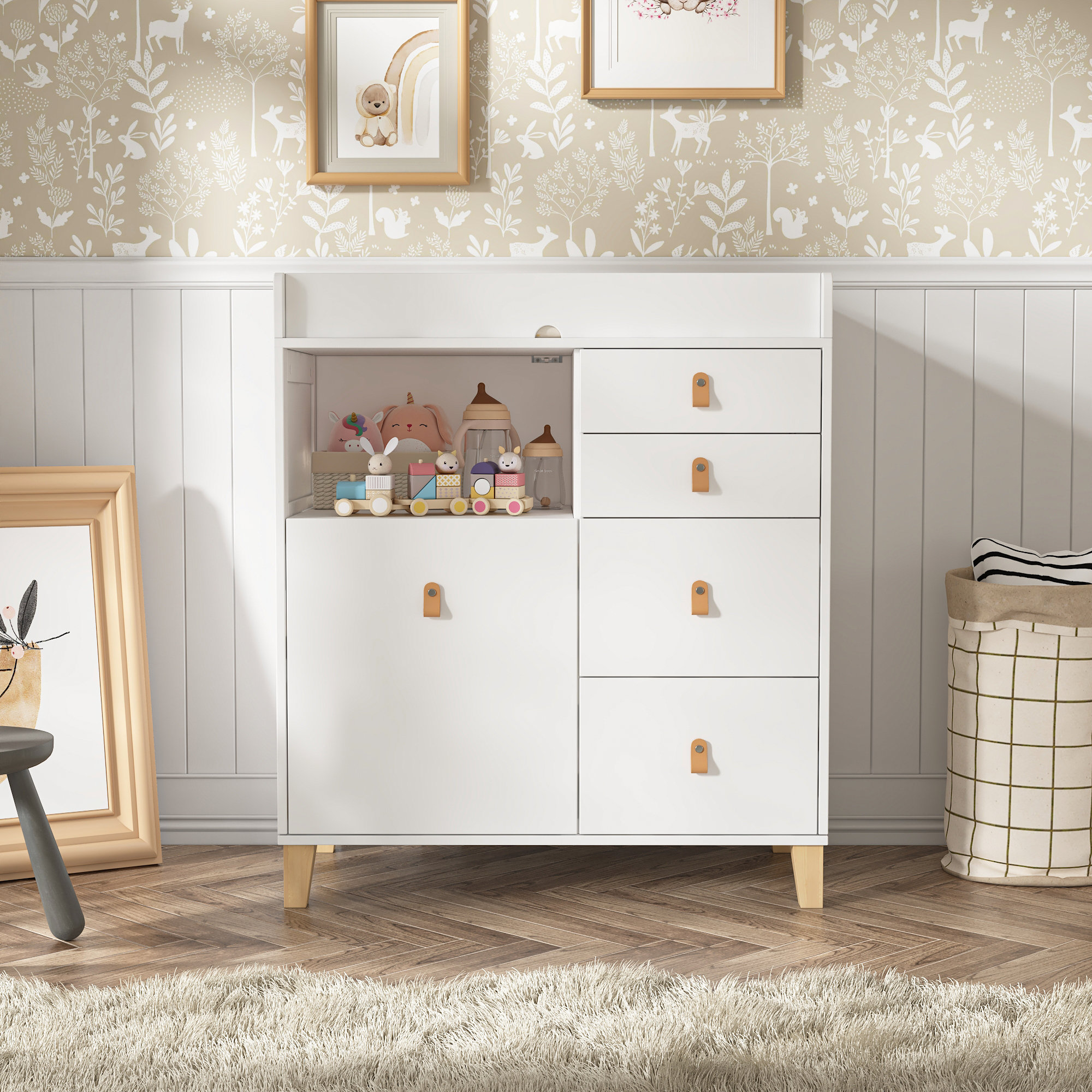 George Oliver Modern Changing Table Dresser With Strong Storage | Wayfair