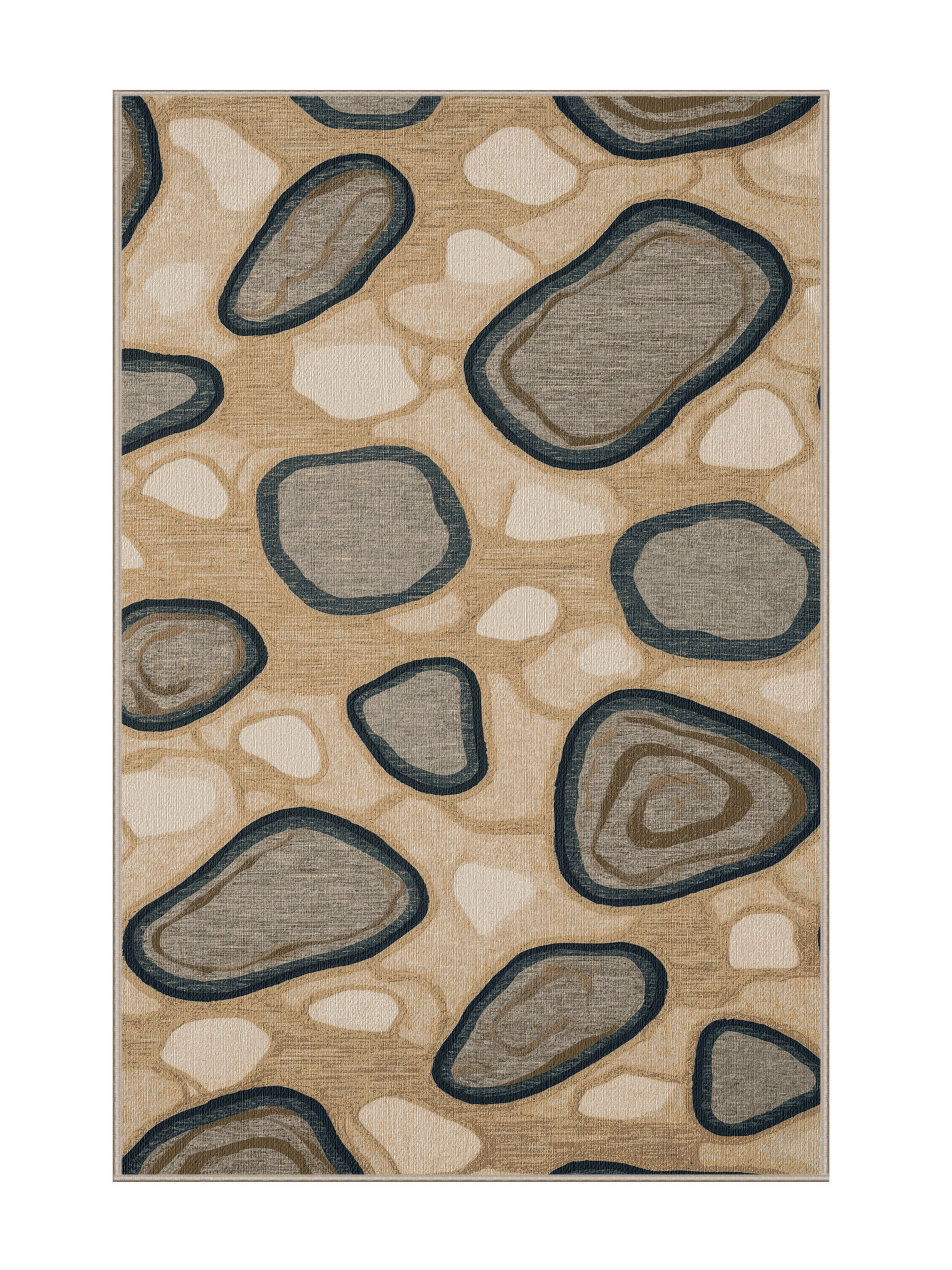 One Allium Way® Washable Beach Rocks Hawaiian Area Rug | Wayfair