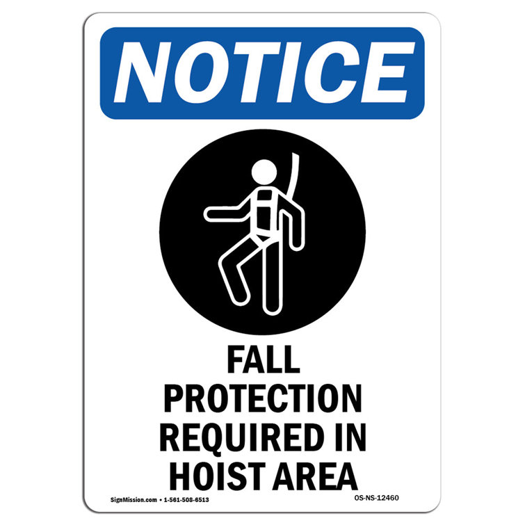 SignMission Fall Protection Required Sign with Symbol | Wayfair