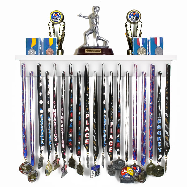 Red Barrel Studio® Chanyah - 2' Trophy Shelf and Medal Hanger Display ...