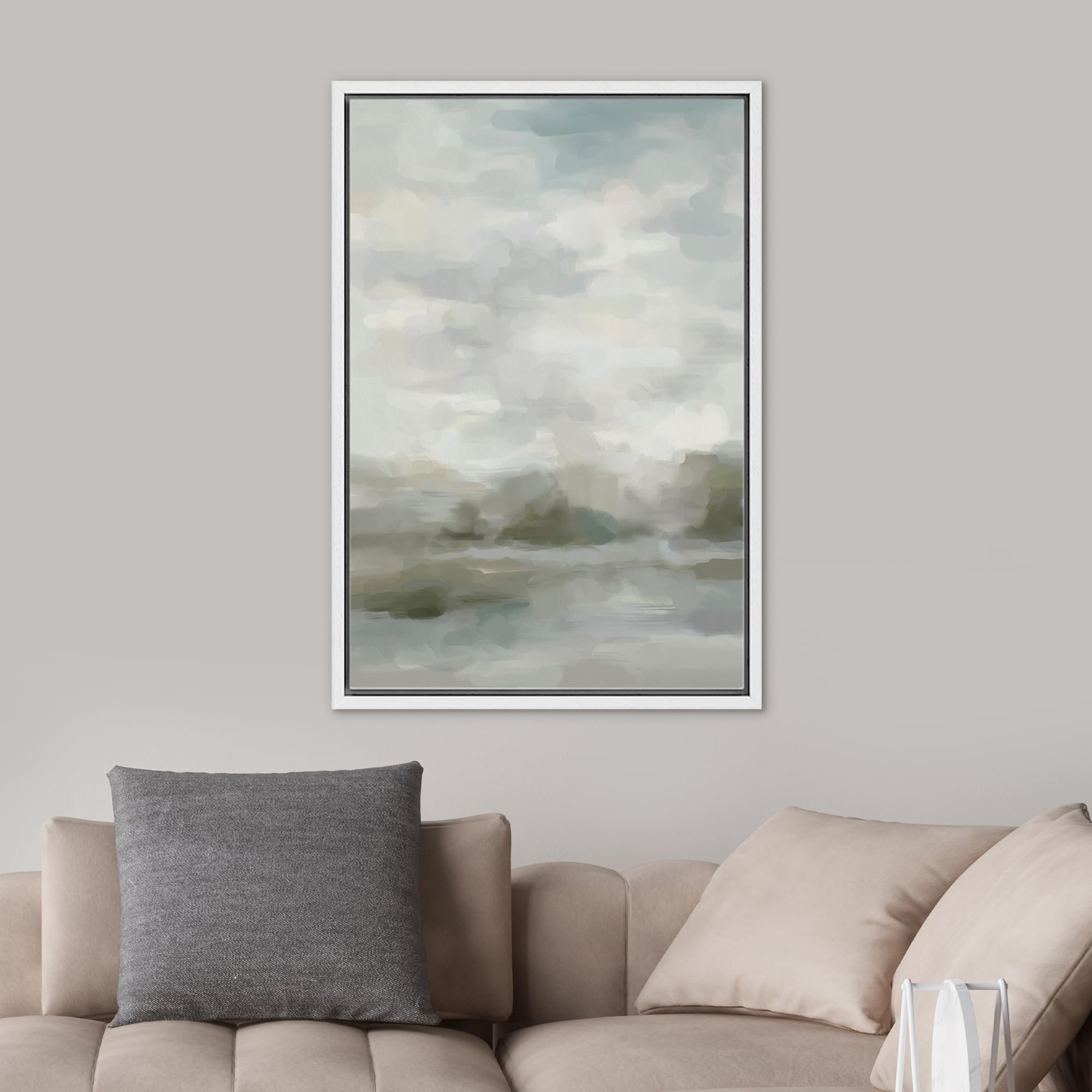 IDEA4WALL Minimal Landscape " Dark Green Landscape Color Field Abstrac ...