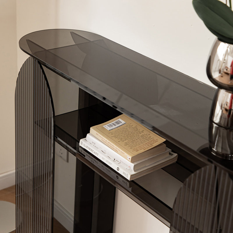 Rite Treasure 43.31" Black Oval Acrylic Console Table | Wayfair