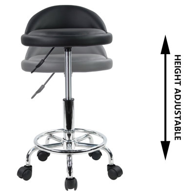 Inbox Zero Backed Adjustable Height Ergonomic Lab Stool with Footring ...