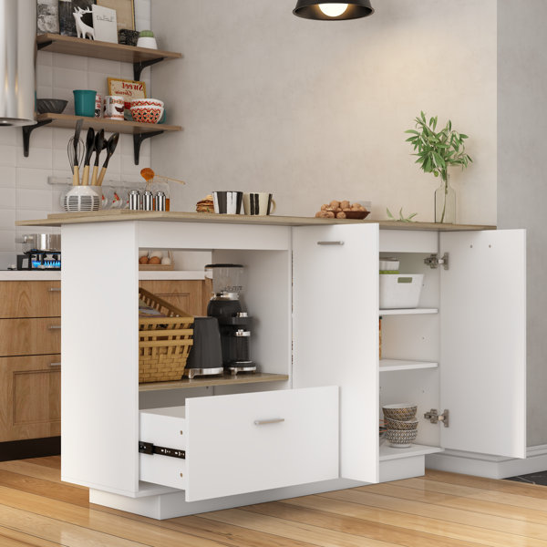 Ebern Designs 59'' Wide Kitchen Island With Strong Storage And ...