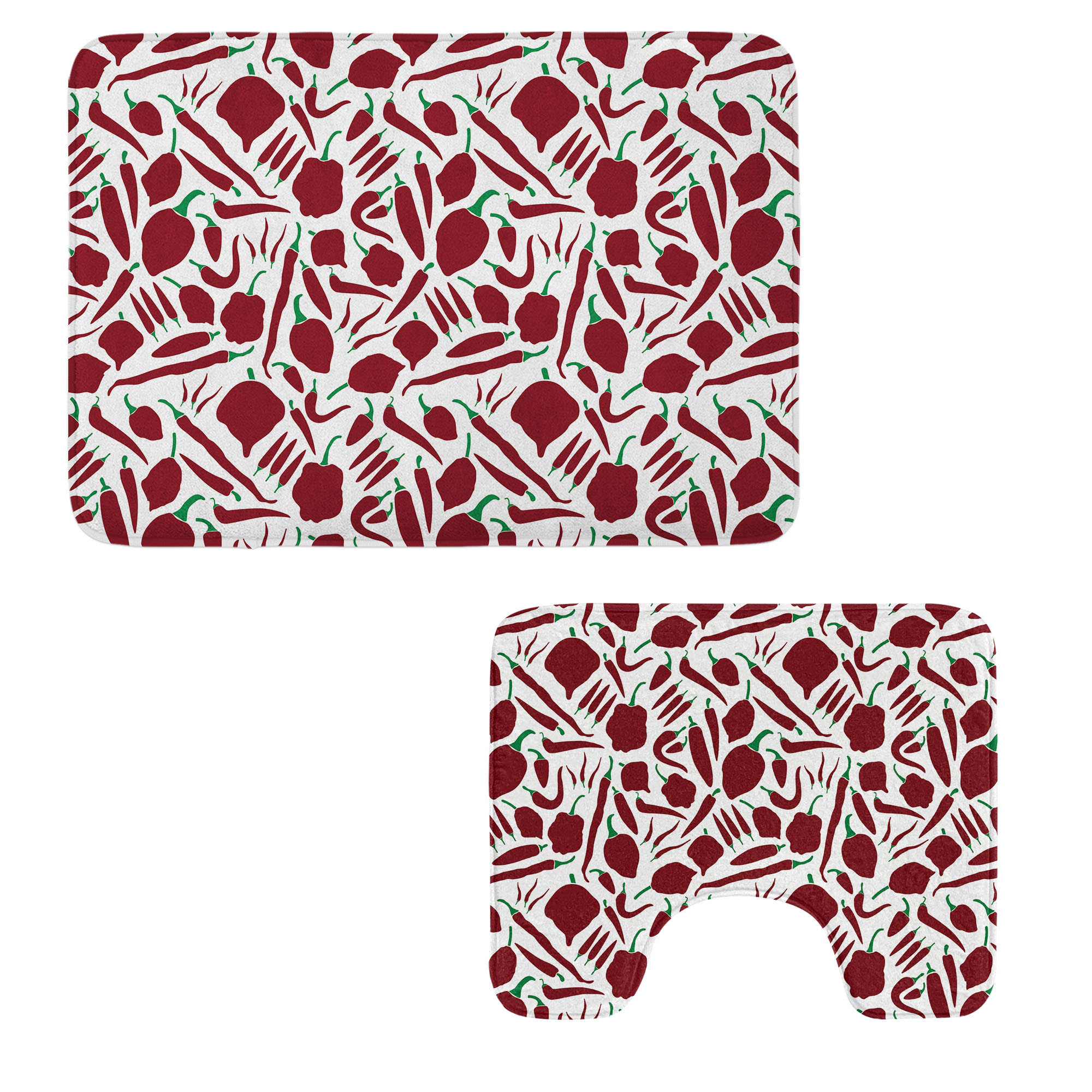 Dakota Fields Peppers Bathroom Rug Set 2 Pieces Rectangle & Contour ...