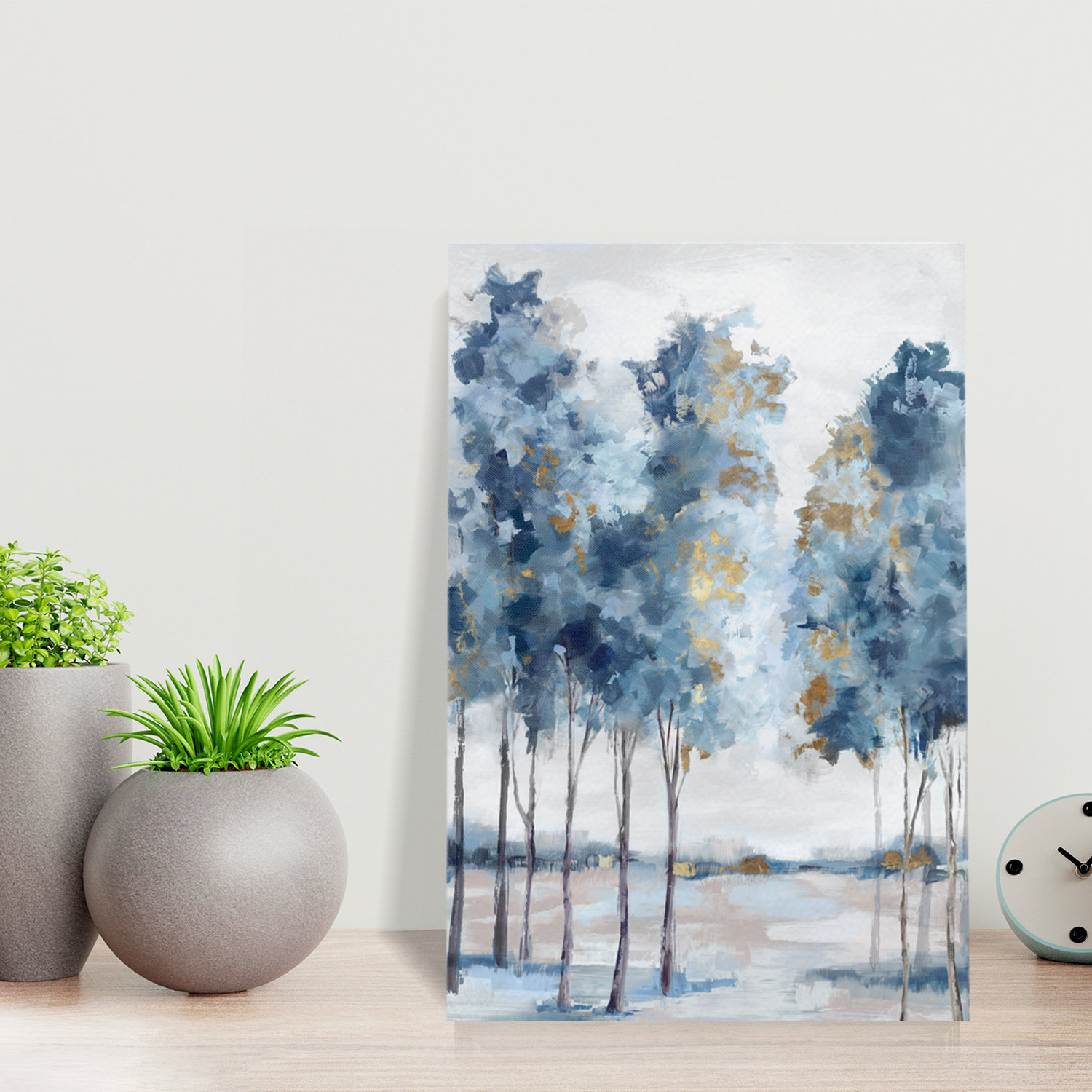 Charlton Home® Trees And Nature Navy Forest Art | Wayfair