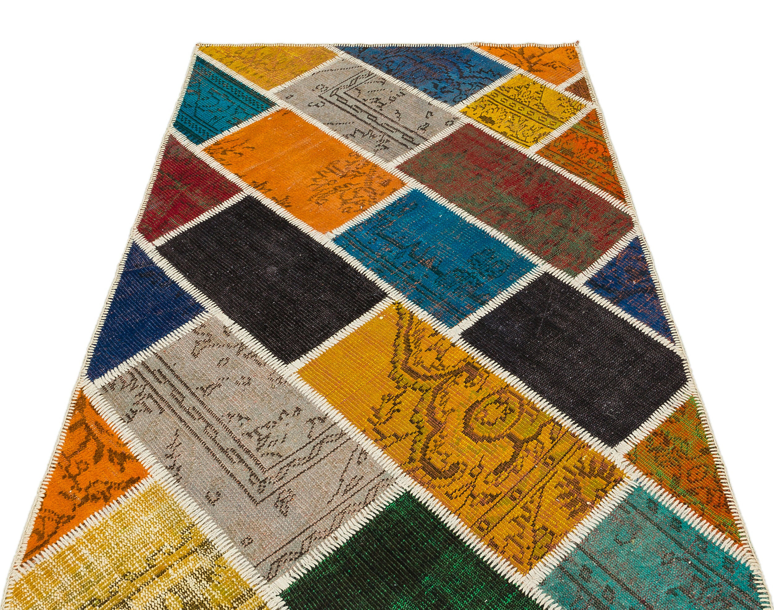 Lofy Iskece Patchwork Machine Woven Rectangle 4'1" x 6'1" Wool Indoor ...