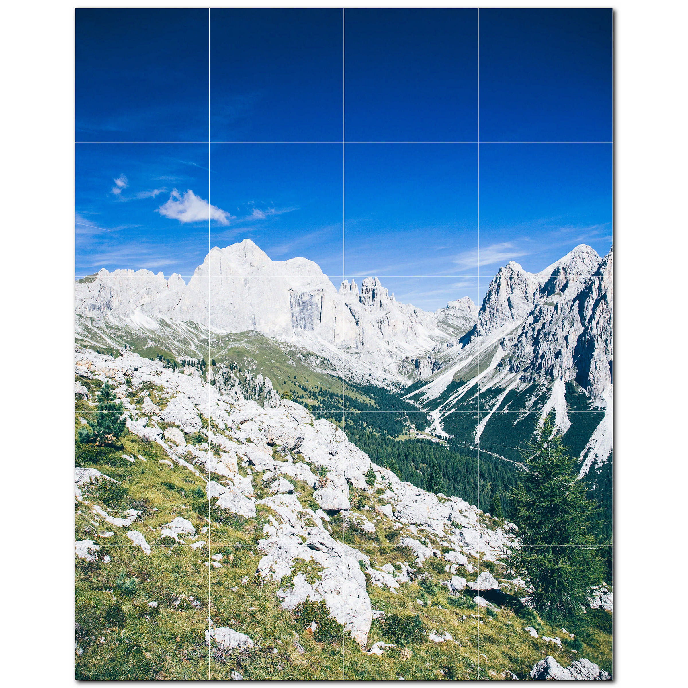 Picture-Tiles.com 60" x 36" Ceramic Mountains Photo Decorative Mural ...