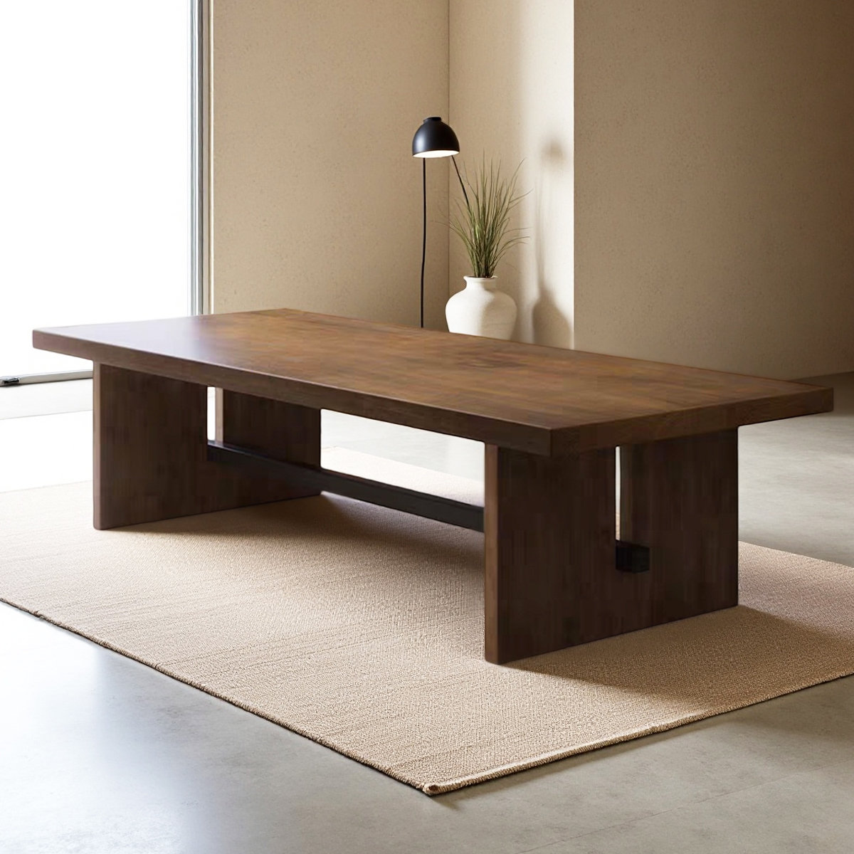 17 Stories Industrial-style solid wood rectangular Conference Table ...