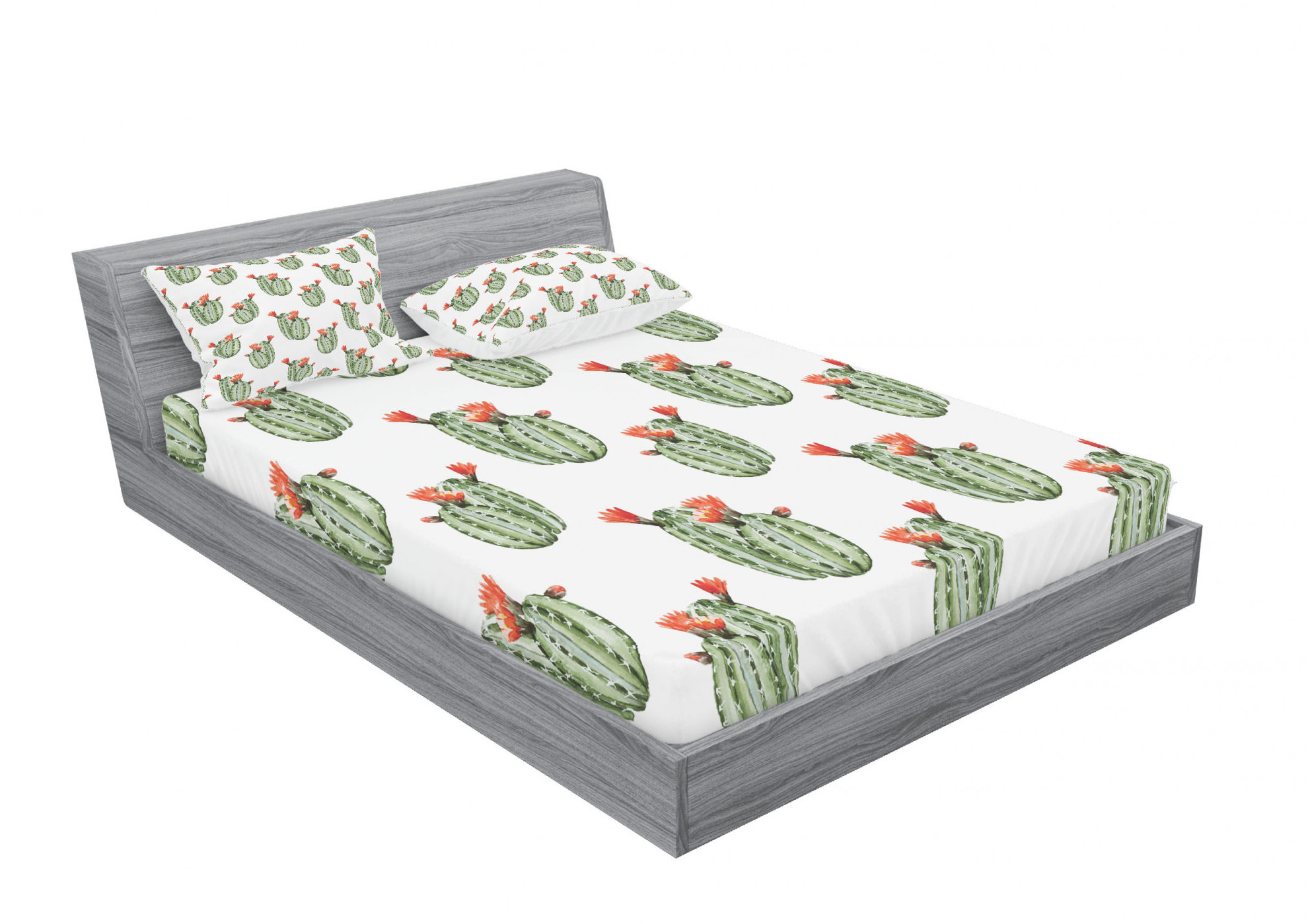 Ambesonne Cactus with Spikes and Flowers Mexican Hot Desert Sheet Set ...
