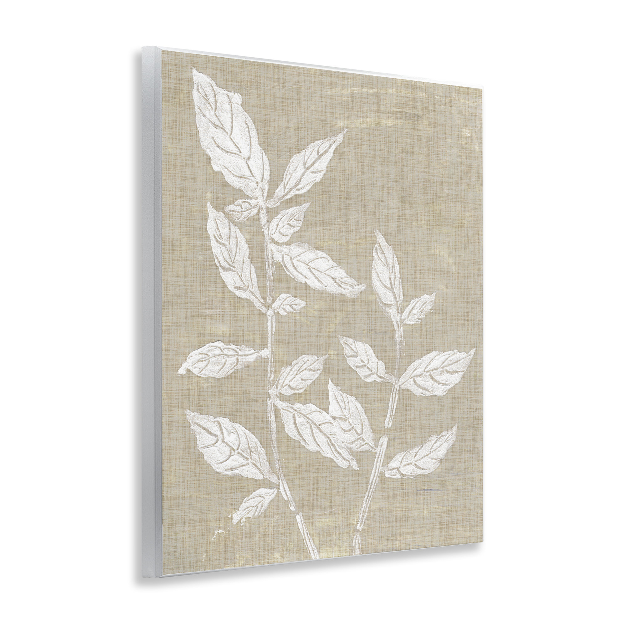 Ophelia & Co. Leaves on Distressed Textile Wall Plaque, design by ...