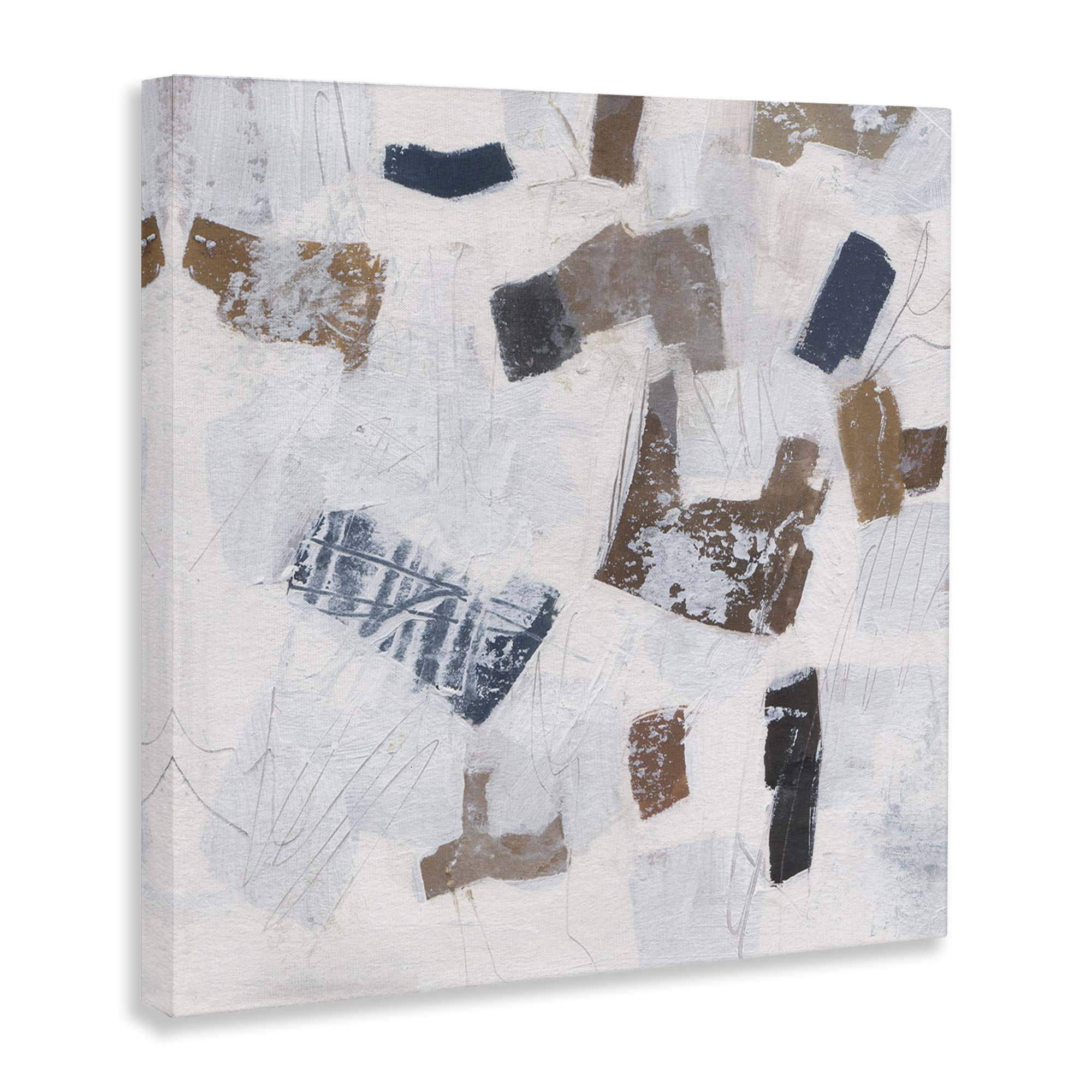 Wrought Studio™ Rustic Abstract Forms Canvas Wall Art by Melissa Wang ...
