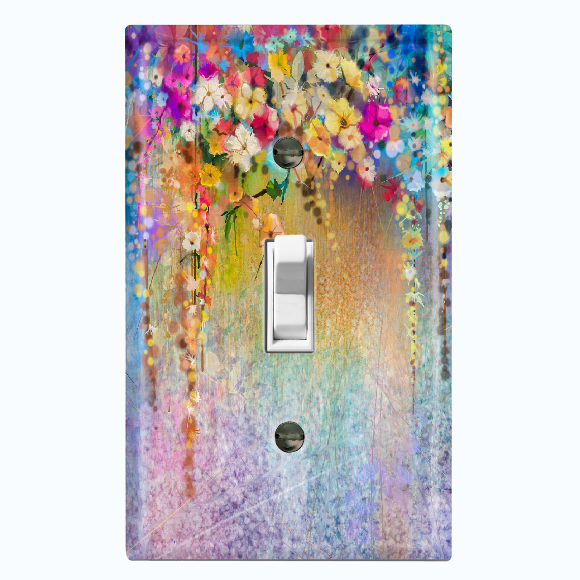 WorldAcc Colorful Flowers Purple Nature Themed 1 - Gang Toggle Light ...
