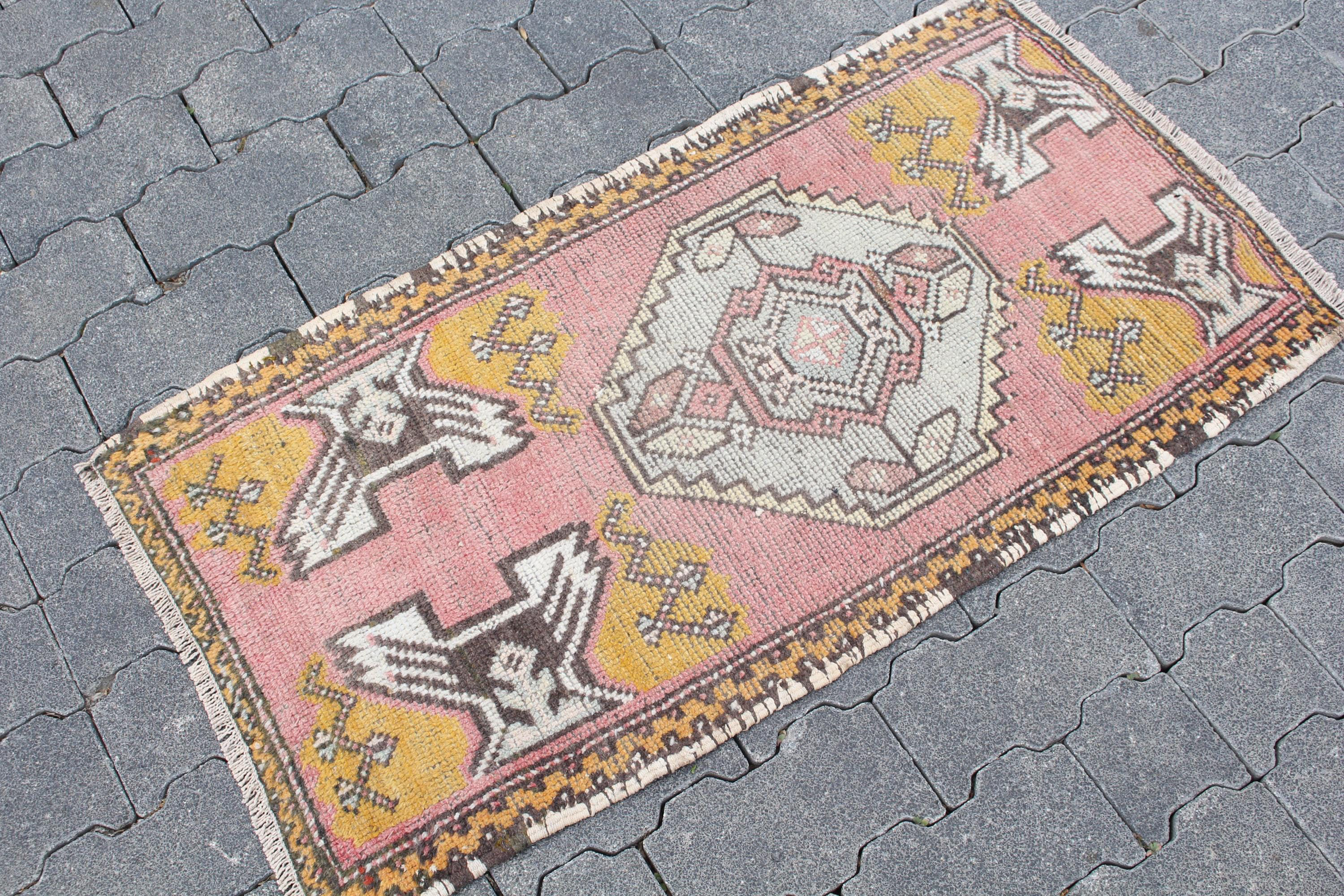 Bungalow Rose Vintage Pink Turkish Rug Handwoven Antique Small Rug ...