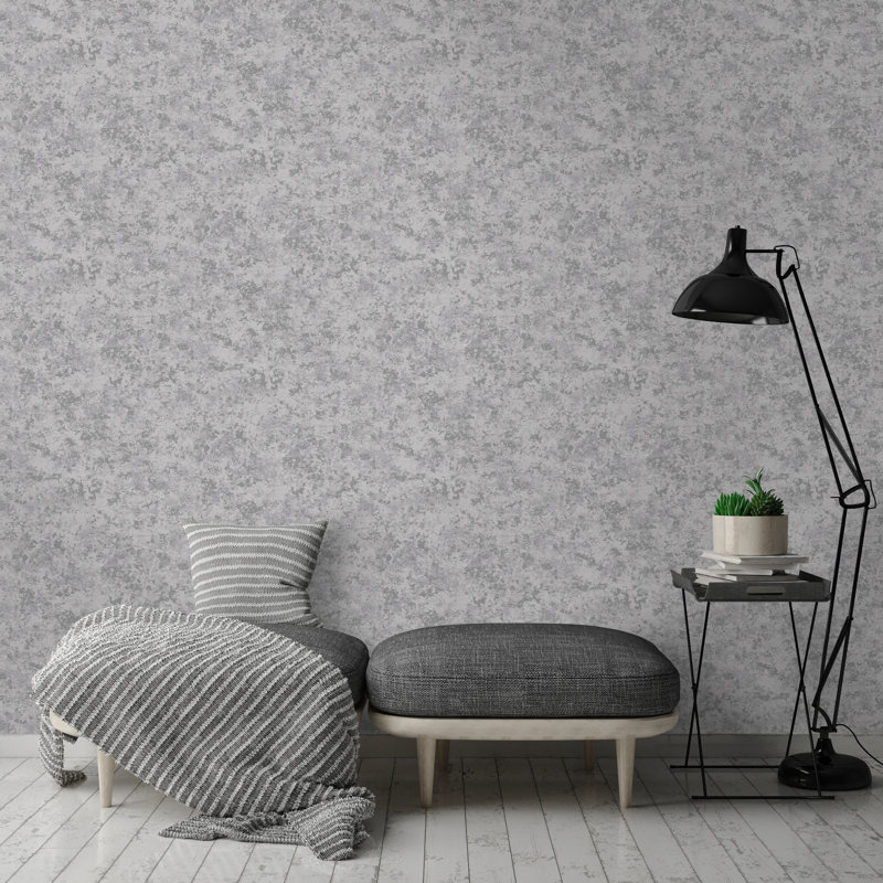 17 Stories Ambretta 33' L x 20.8" W Textured Metallic Wallpaper Roll ...