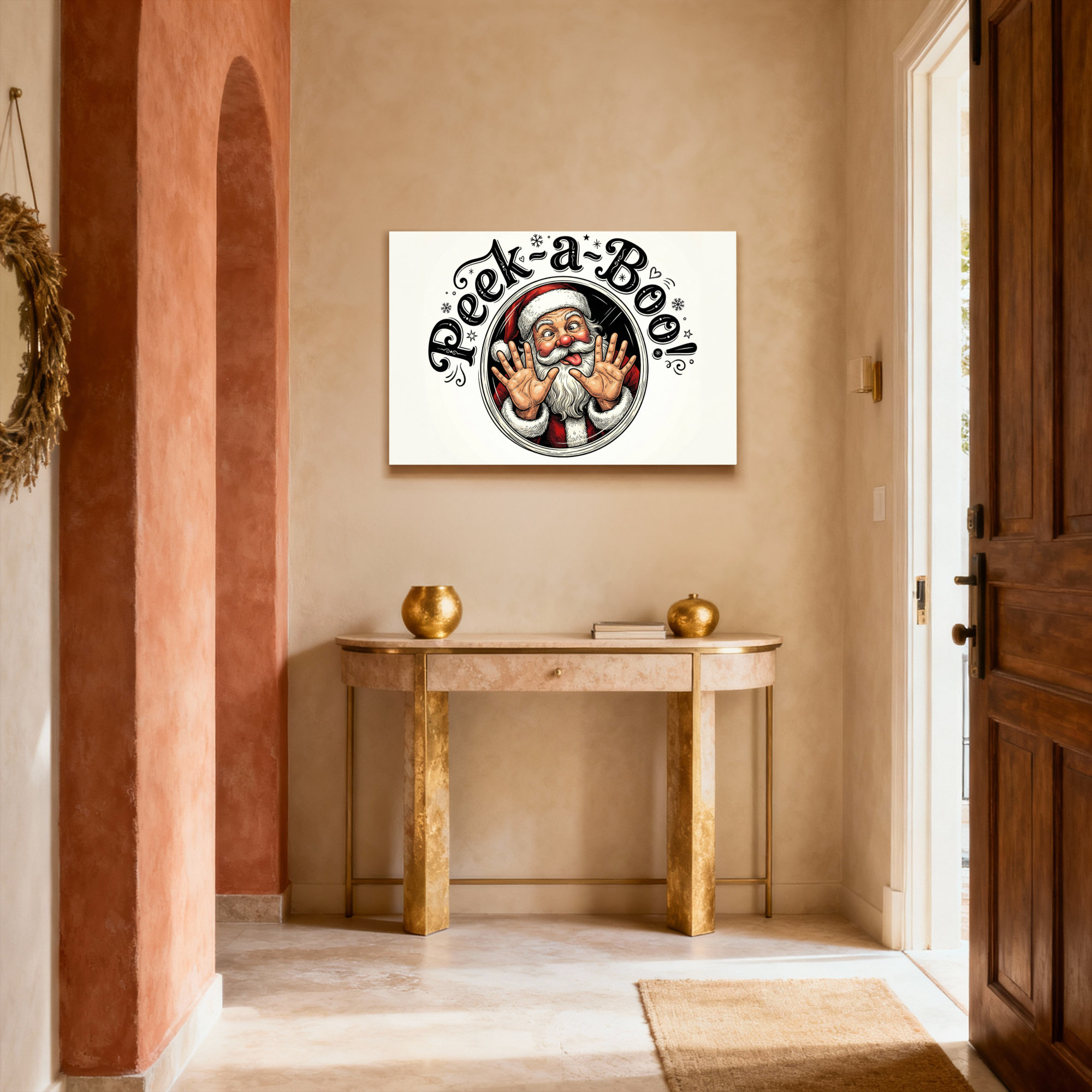 Ophelia & Co. Peek A Boo Santa Claus Christmas Holiday Cartoon Art ...