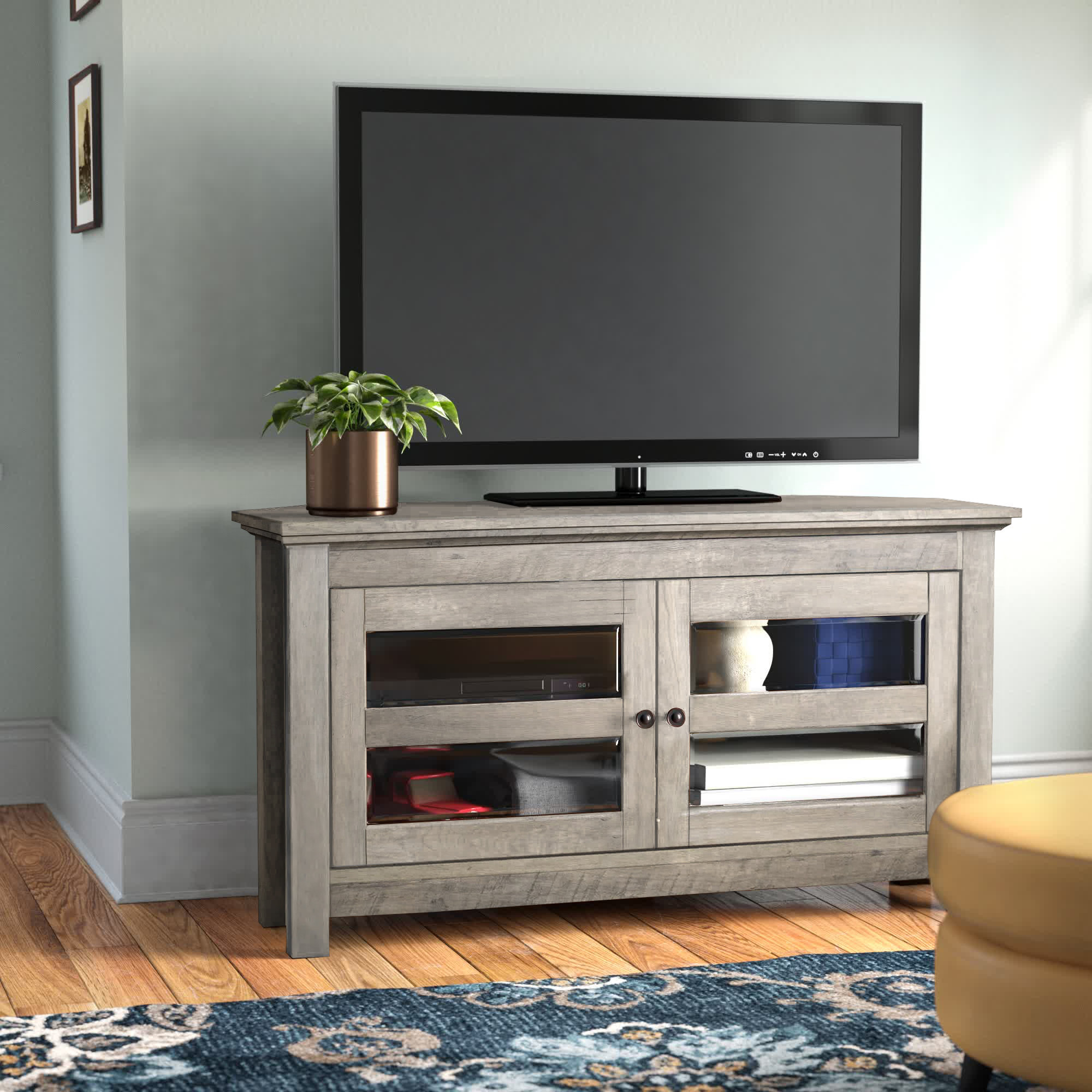 Red Barrel Studio® Ralana 44" Corner TV Stand for TVs up to 50 ...