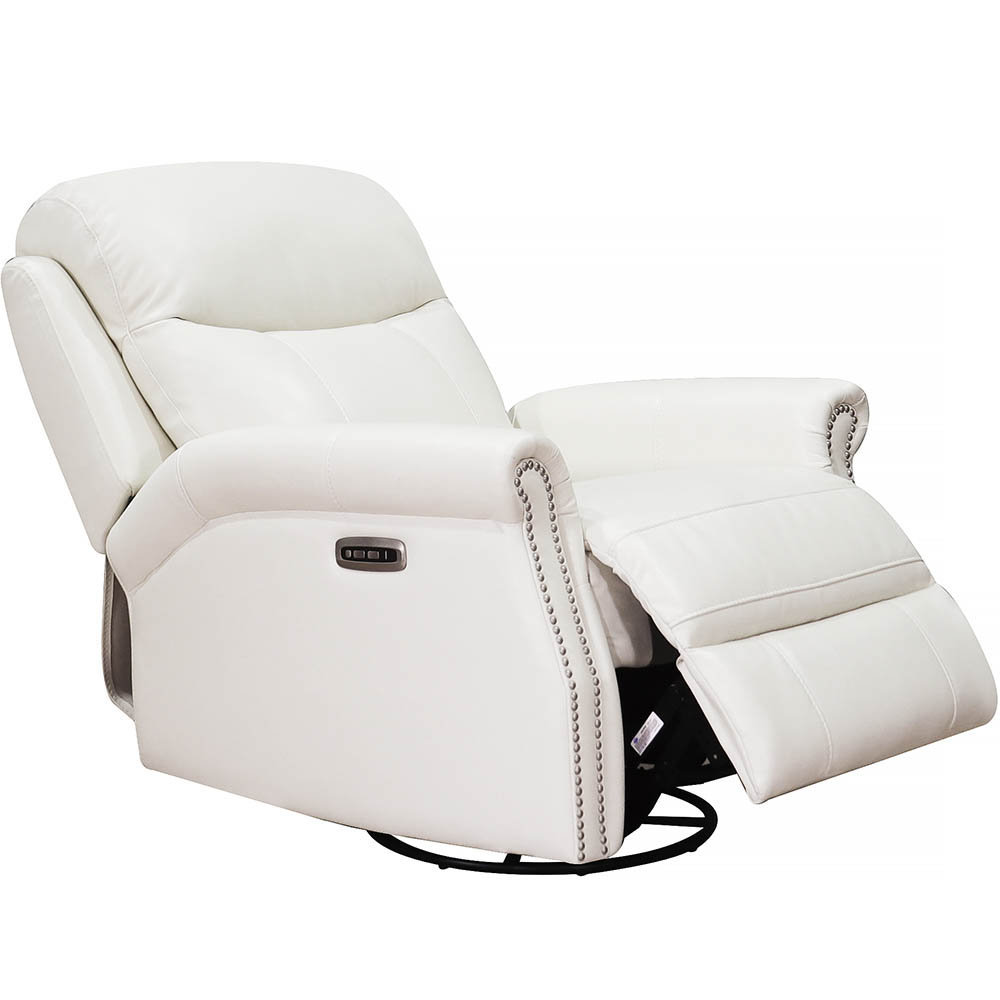 Hokku Designs Dhiya Power Headrest Top Grain Leather Swivel Glider ...