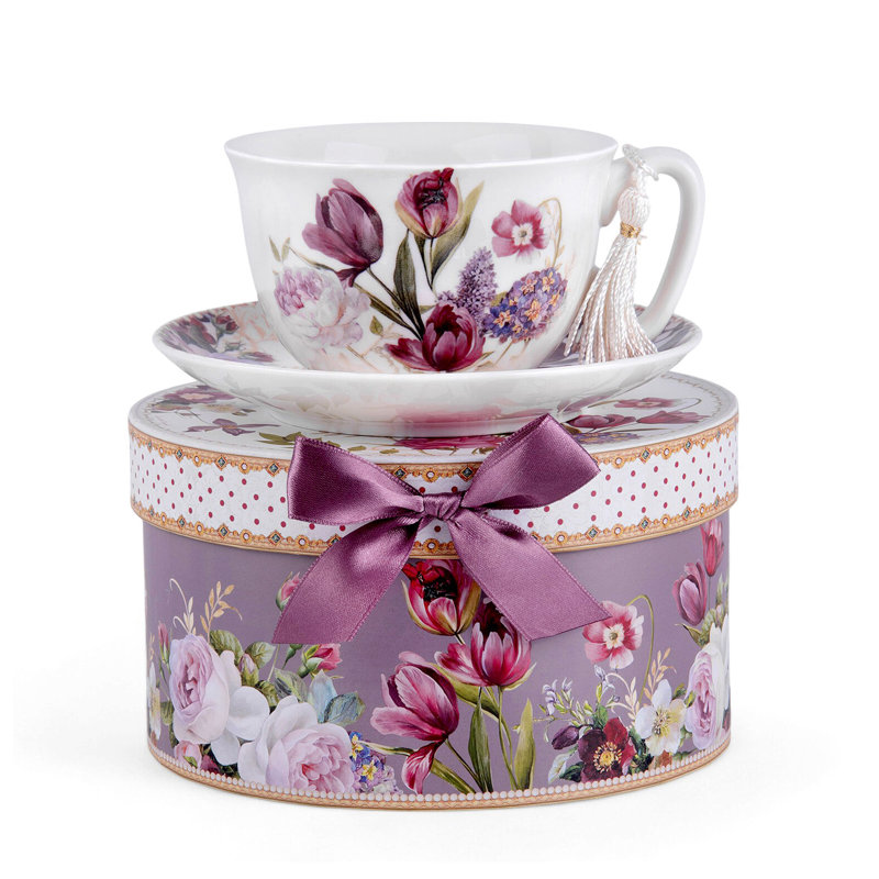 STP-Goods Tulip Tea Coffee Cup and Saucer in Gift Box | Wayfair