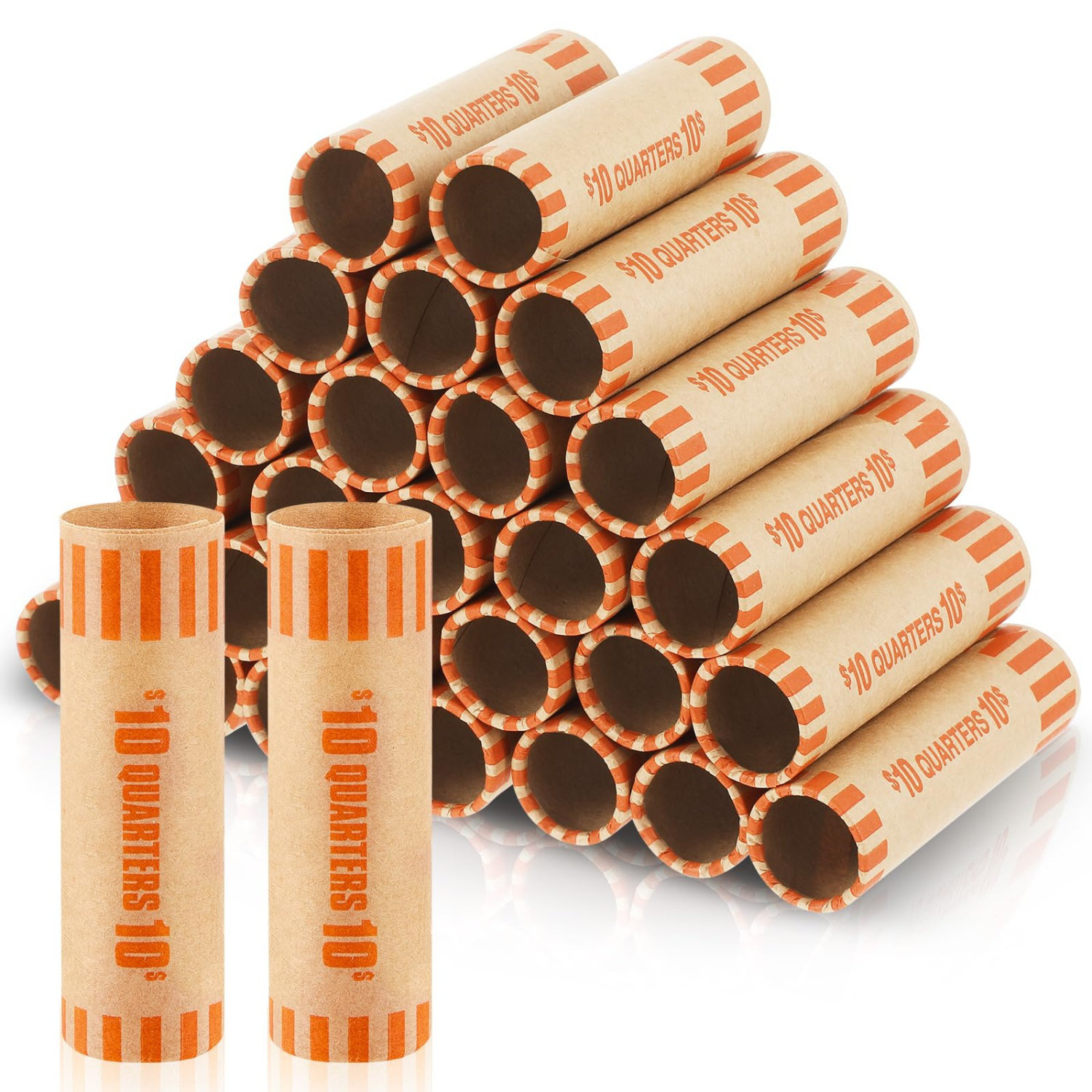 Stack man 360 Pcs Preformed Coin Wrappers Quarter Rolls Wrappers Bulk ...
