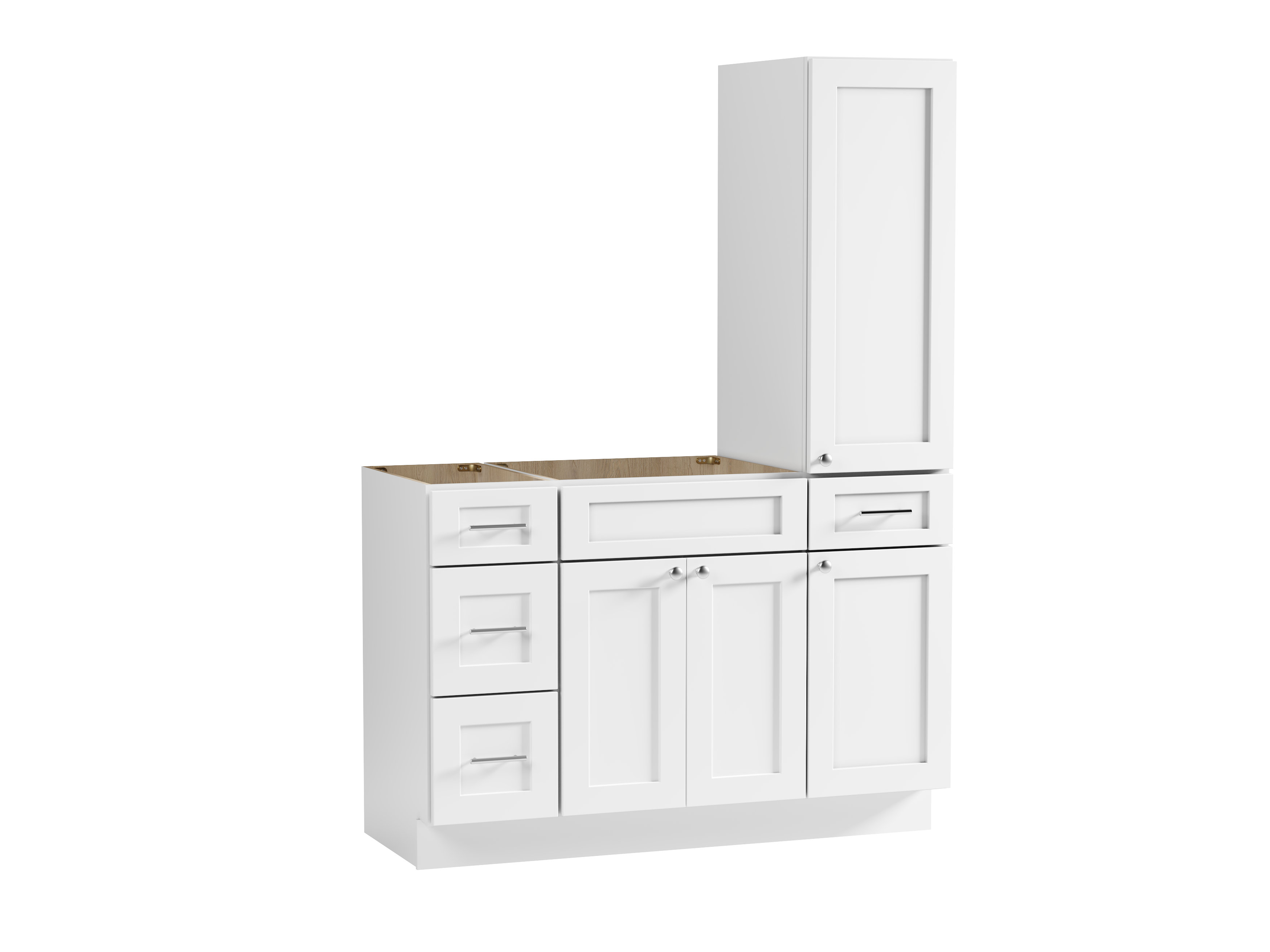 Disar 51'' Single Bathroom Vanity With Right Tall Linen Cabinet ...