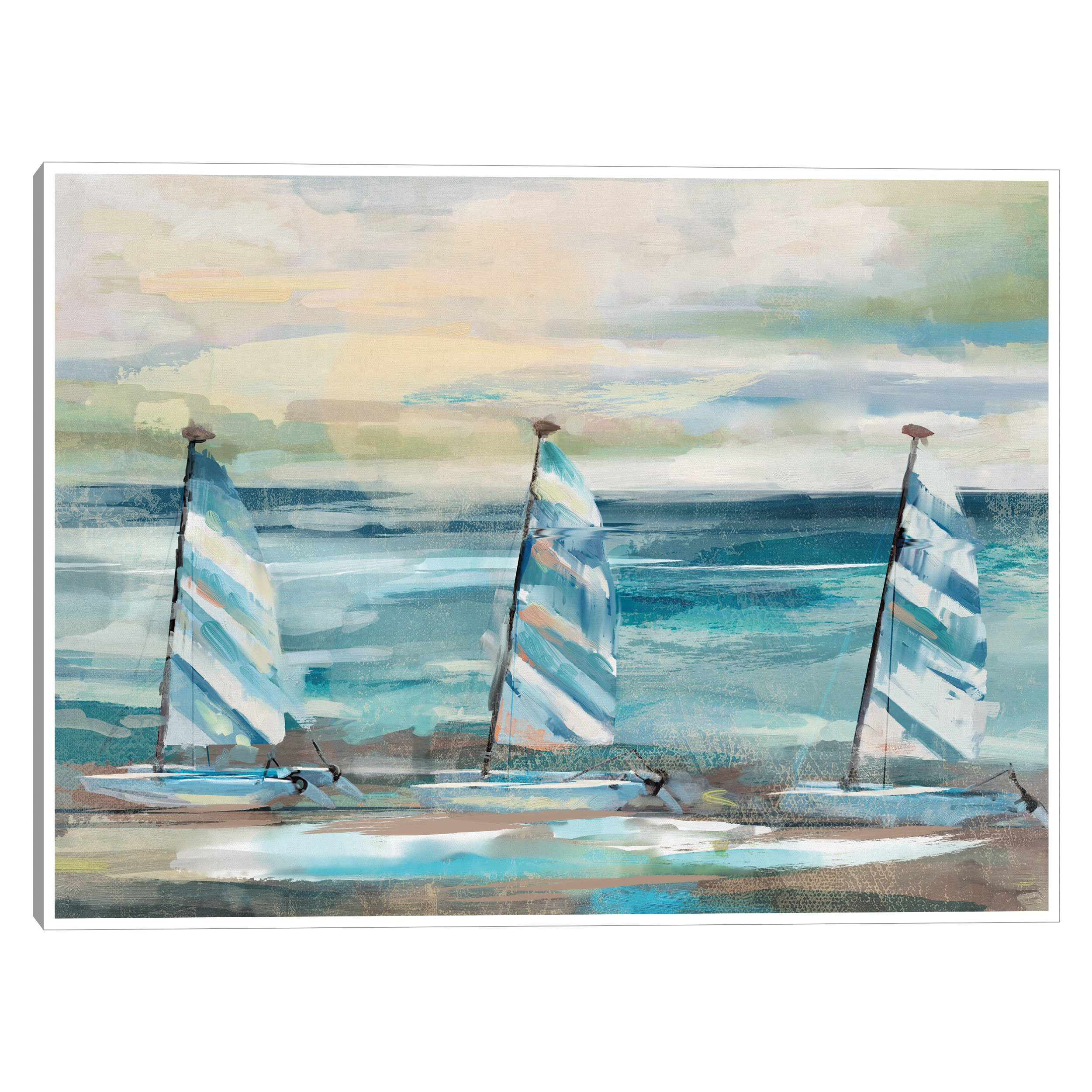 Breakwater Bay Three Sails by Studio Arts Canvas Art Print | Wayfair