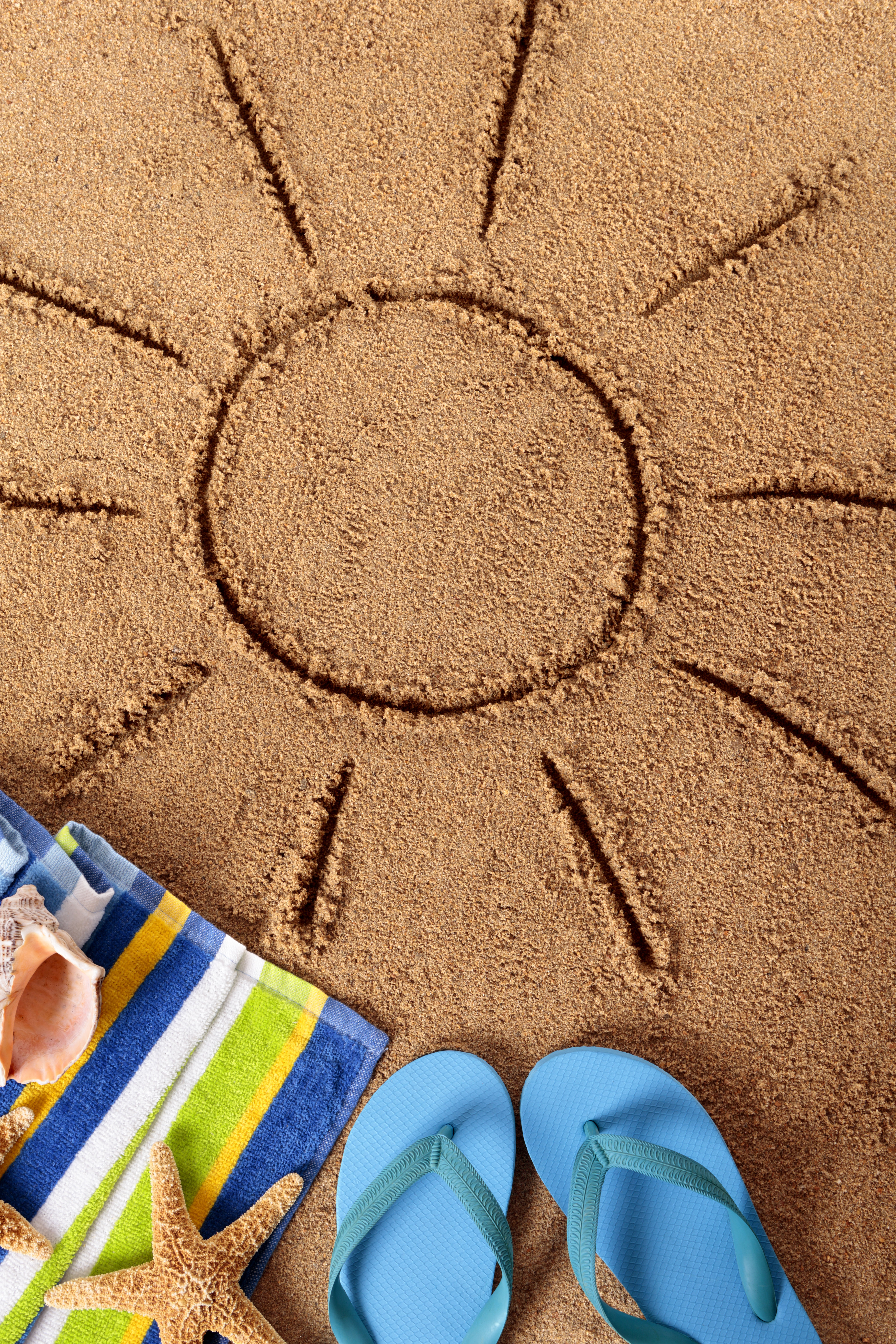 Ebern Designs Beach with Sun Drawing by Hatman12 | Wayfair