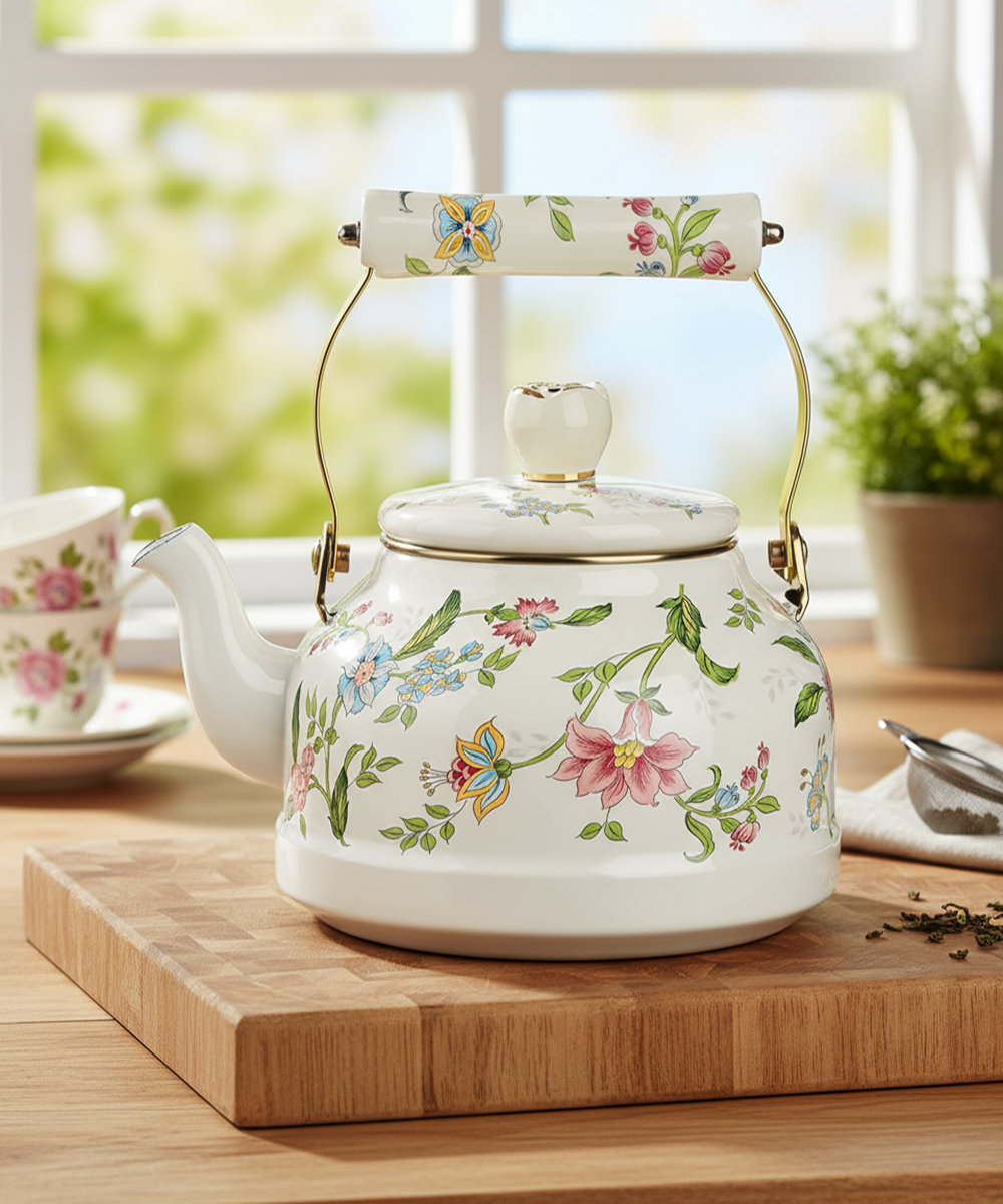 HONGZHIXINXI 2.6 Quart Vintage Enamel Teapot With , Stovetop Kettle ...