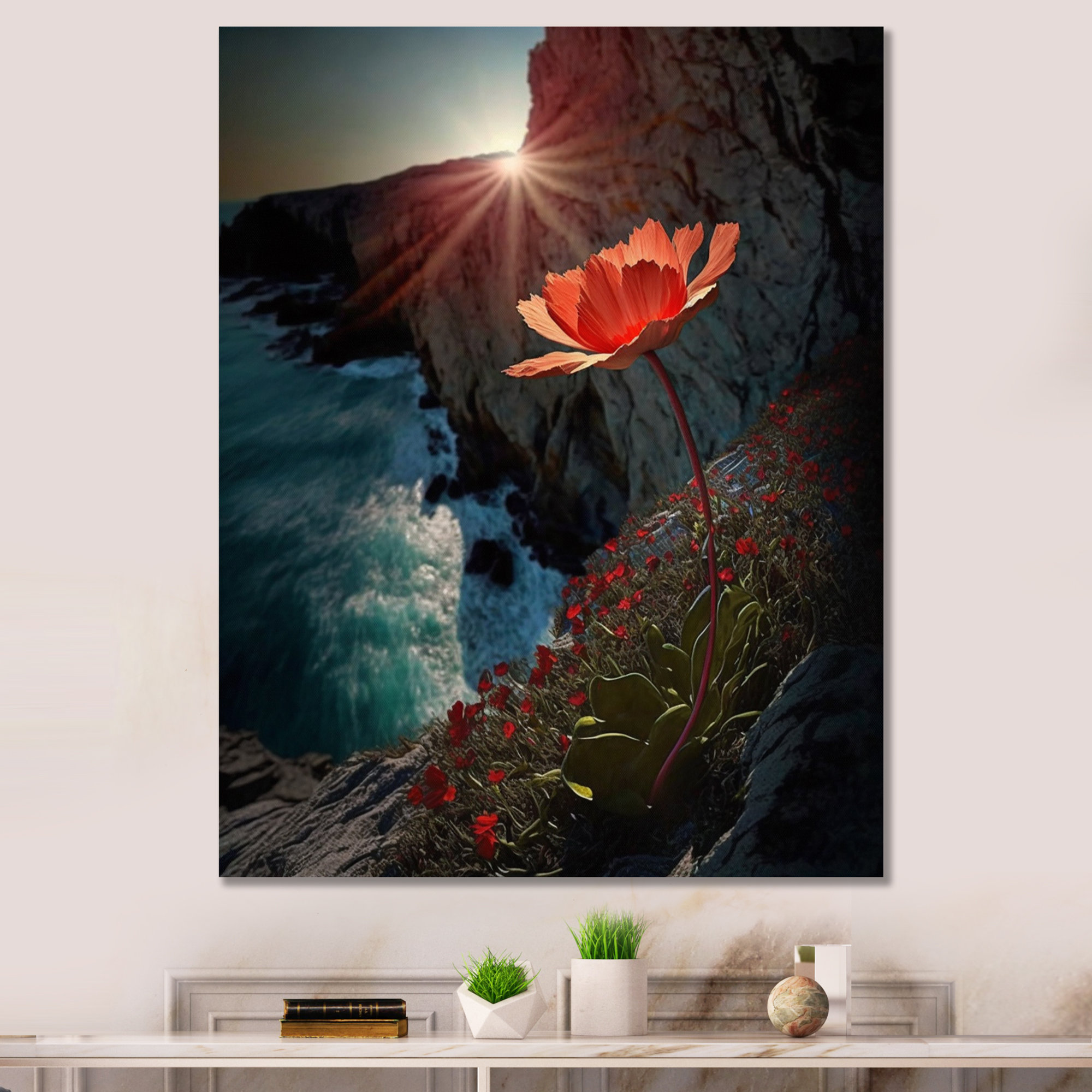 Highland Dunes Fierce Red Mountain Flower Captures Sunshine I - Flowers ...