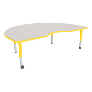 Sprogs Preschool Adjustable Height Kidney Activity Table with Casters ...