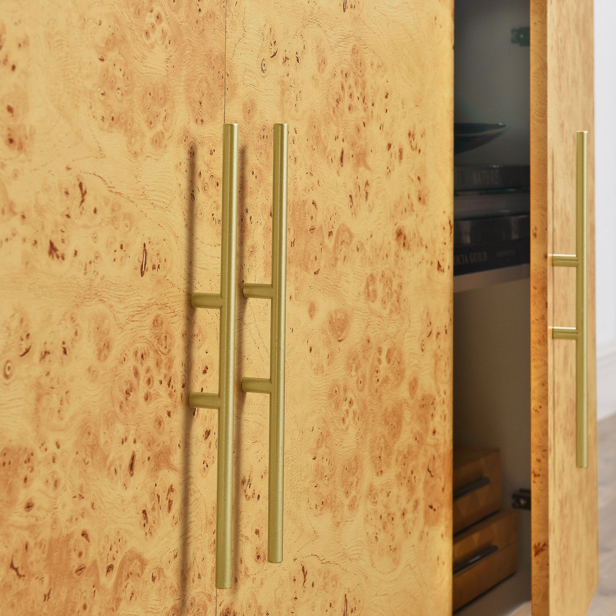 Modway Abel 69 Inch Burl Wood Sideboard Buffet TV Stand In White ...