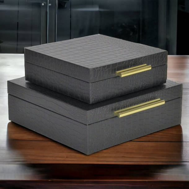 Willa Arlo Interiors Rebeka 2 Piece Faux Leather Decorative Box Set ...