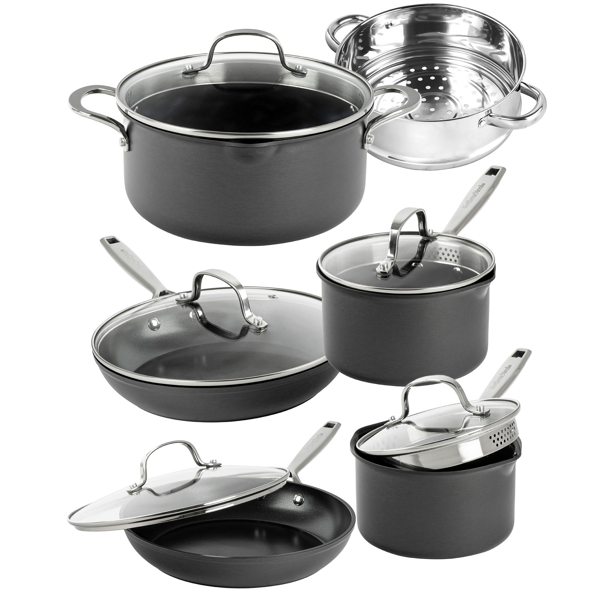 Gotham Steel Pro Ultra Ceramic 2X 11 Piece Nonstick Cookware Set ...