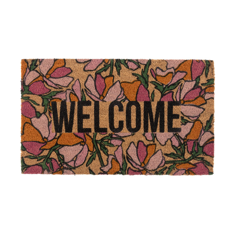 Rosalind Wheeler Non-Slip Floral Outdoor Doormat | Wayfair