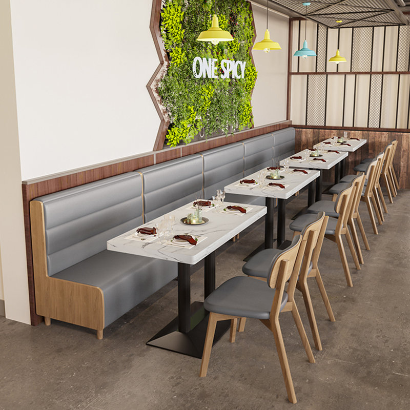 Canadian Linen Modern Simple Bar Restaurant Cafe Benches Faux Leather ...